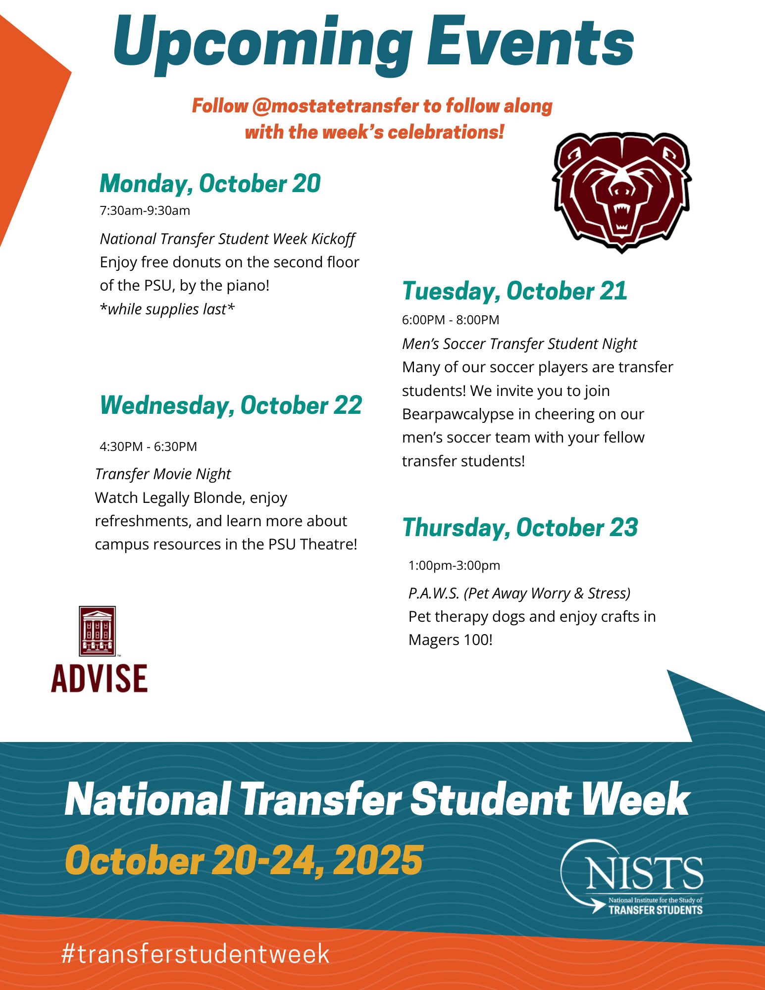 Take Part in National Transfer Student Week Celebrations! - Academic Advising and Transfer ...