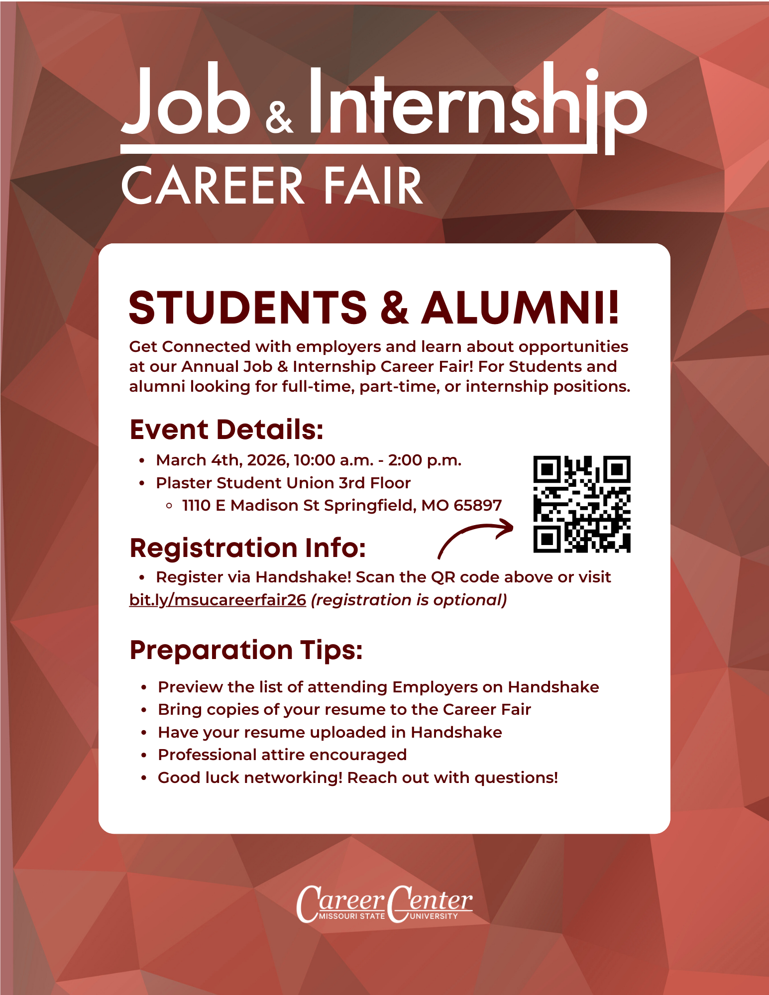 Job & Internship Career Fair 2026 - Career Center Blog