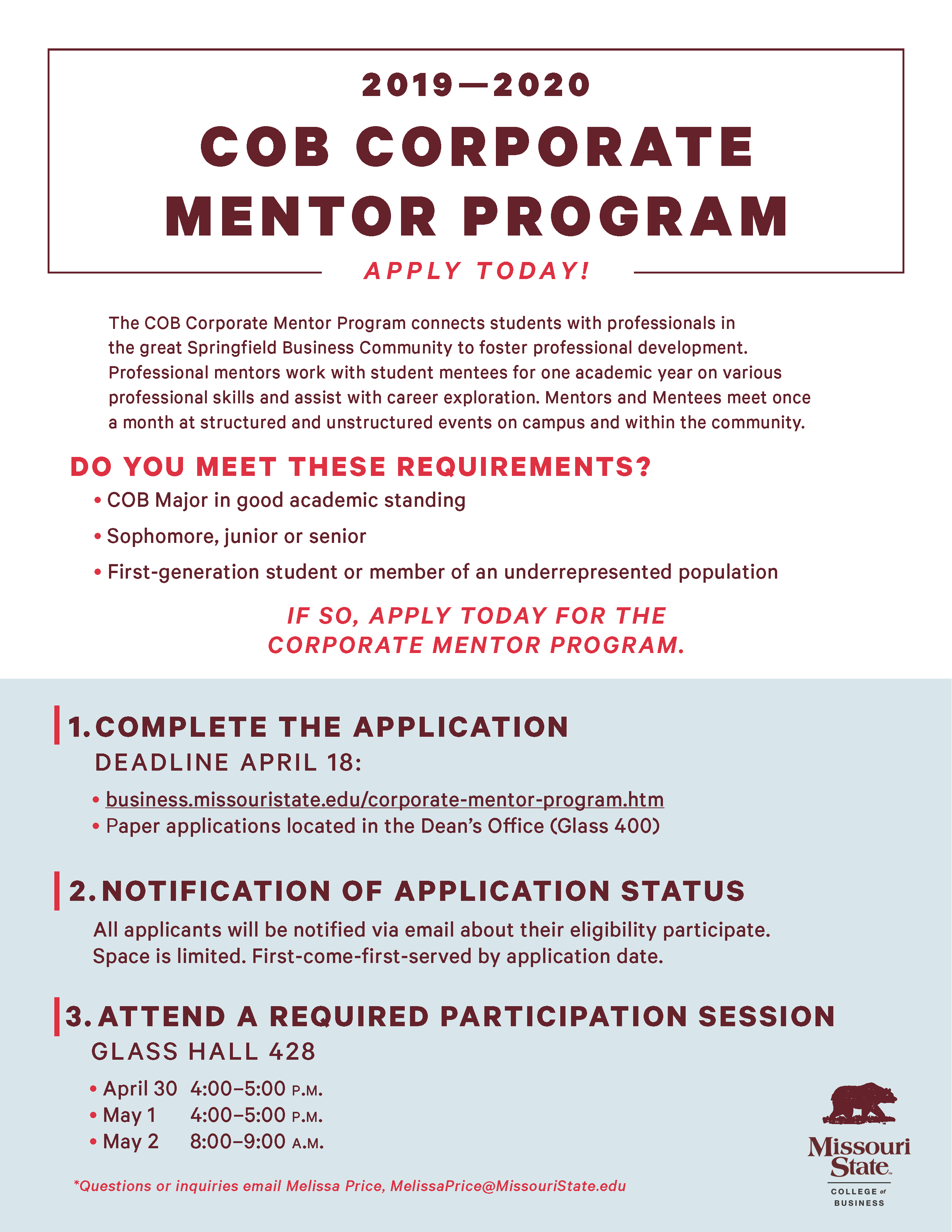 2019-2020 Corporate Mentor Program Applications Now Open - College of ...