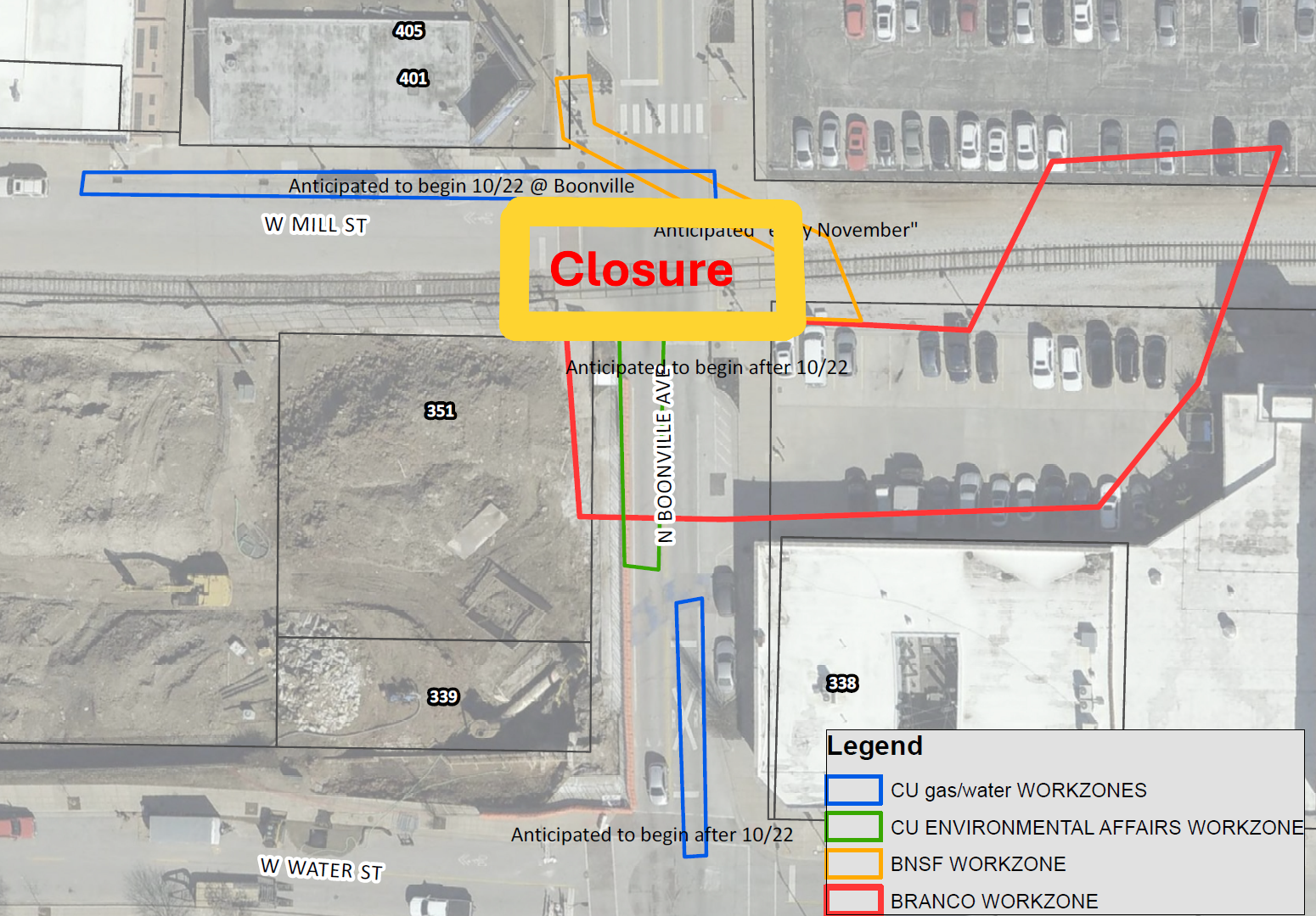 Closure Notification - Boonville Ave. and Mill St. - Administrative ...