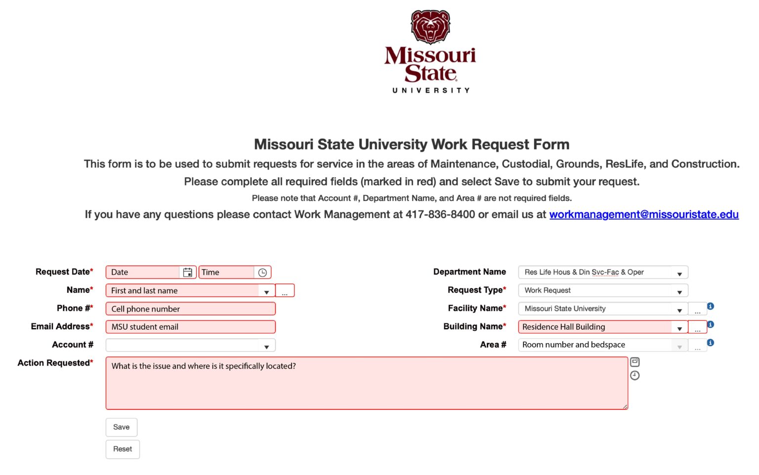 How to Submit a Work Request - Residence Life, Housing and Dining ...