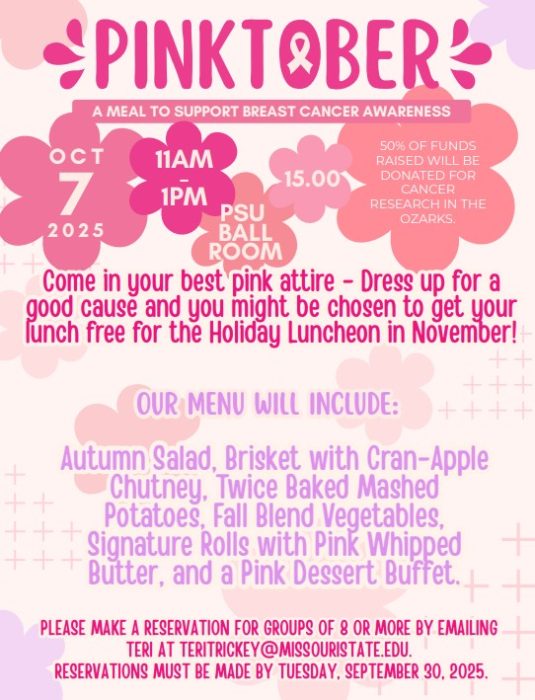 Breast Cancer Awareness Lunch TOMORROW; important health dates - Staff ...