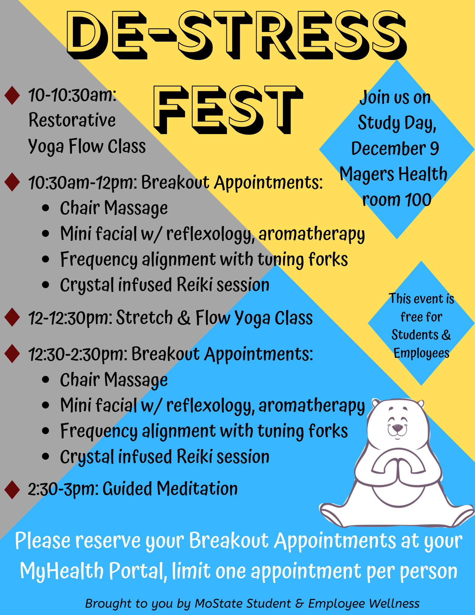 De-Stress Fest (Study Day), December Lunch and Learn Nutrition Talks ...